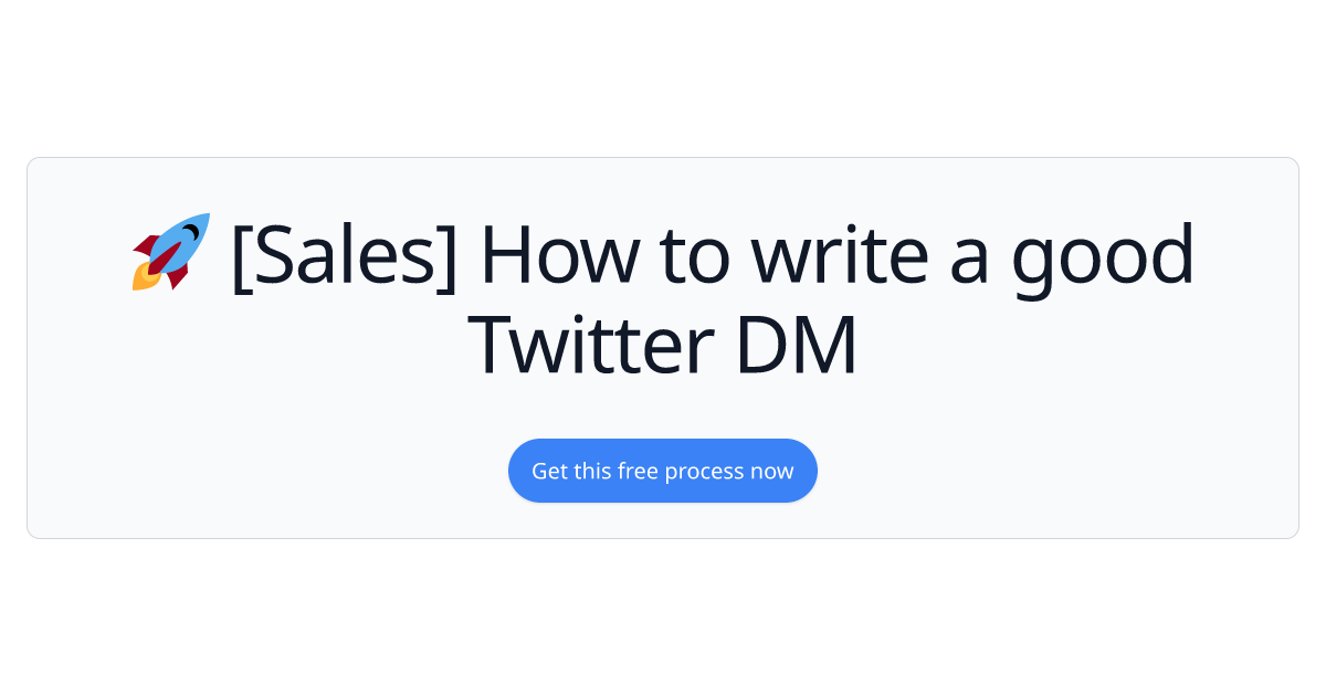 🚀 [Sales] How to write a good Twitter DM | Calm Business OS