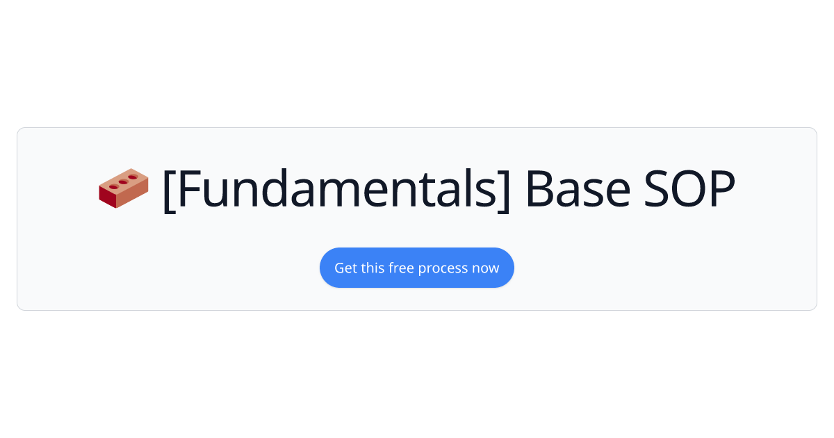 🧱 [Fundamentals] Base SOP | Calm Business OS